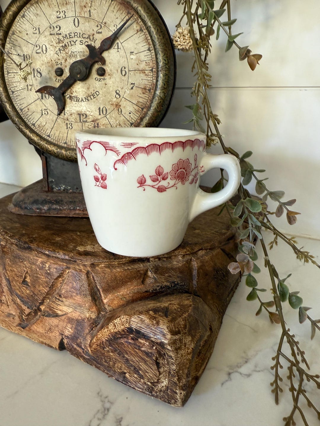 Vintage Shenango China Cup in the Chardon Rose Red Pattern Great Home ...