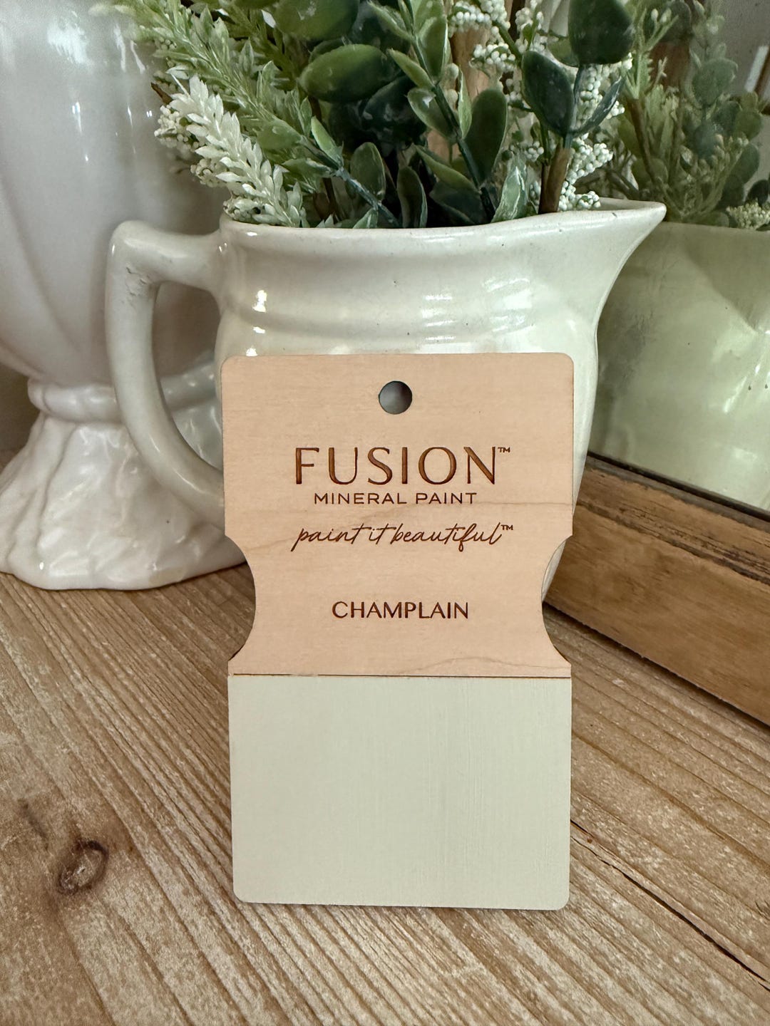 Champlain Fusion Mineral Paint Sample Board Painted Wood Block Hang Tag ...