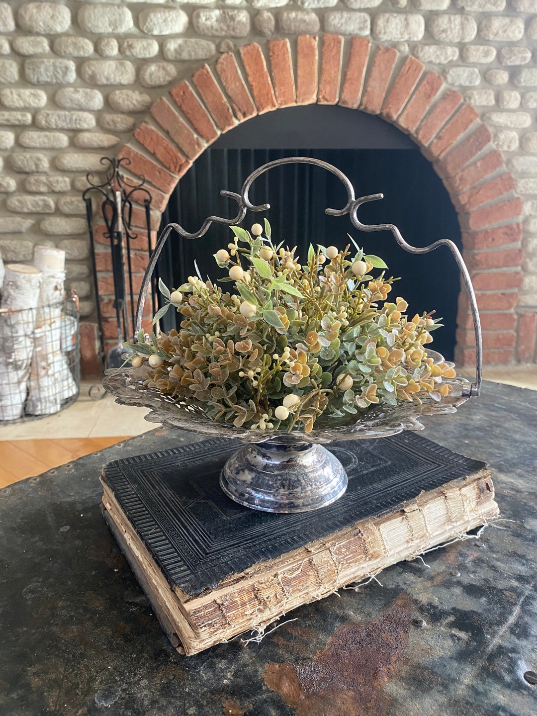 Foggy Moon Cream Half Sphere Faux Floral Greenery for Arrangements or ...