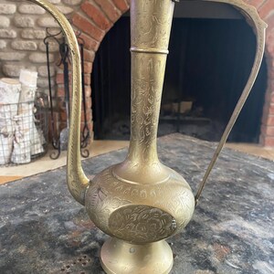 Vintage Brass Etched Coffee or Teapot Home Décor Great for Staging - Etsy