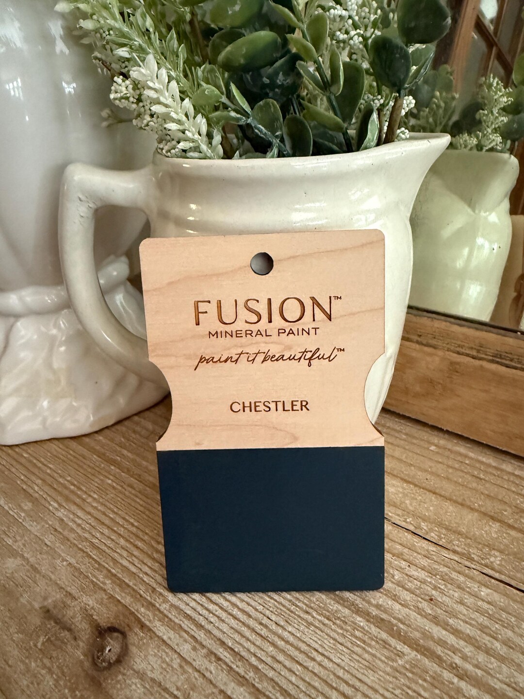 Chestler Fusion Mineral Paint Sample Board Painted Wood Block Hang Tag ...