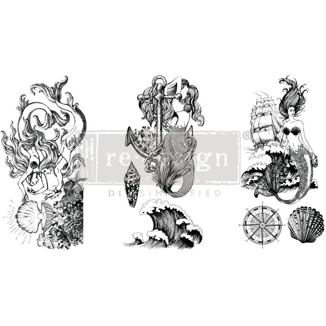 Mermaid Treasure Decor Transfer Redesign With Prima New Release - Etsy