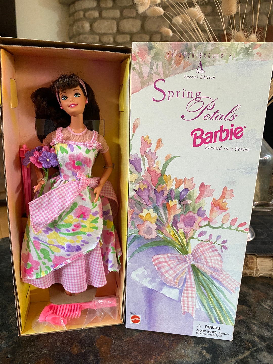 Vintage Spring Petals Barbie Second in A Series Brunette an Avon ...