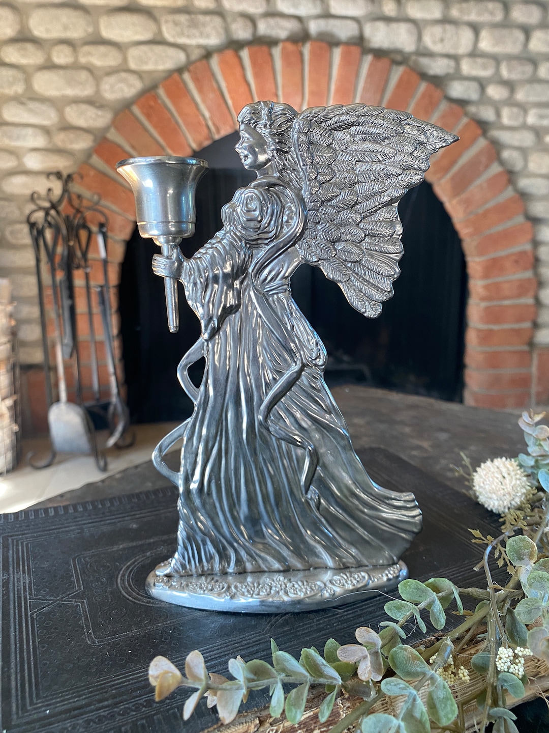 Vintage Silver Angel Candle Holder Home Decor Christmas - Etsy