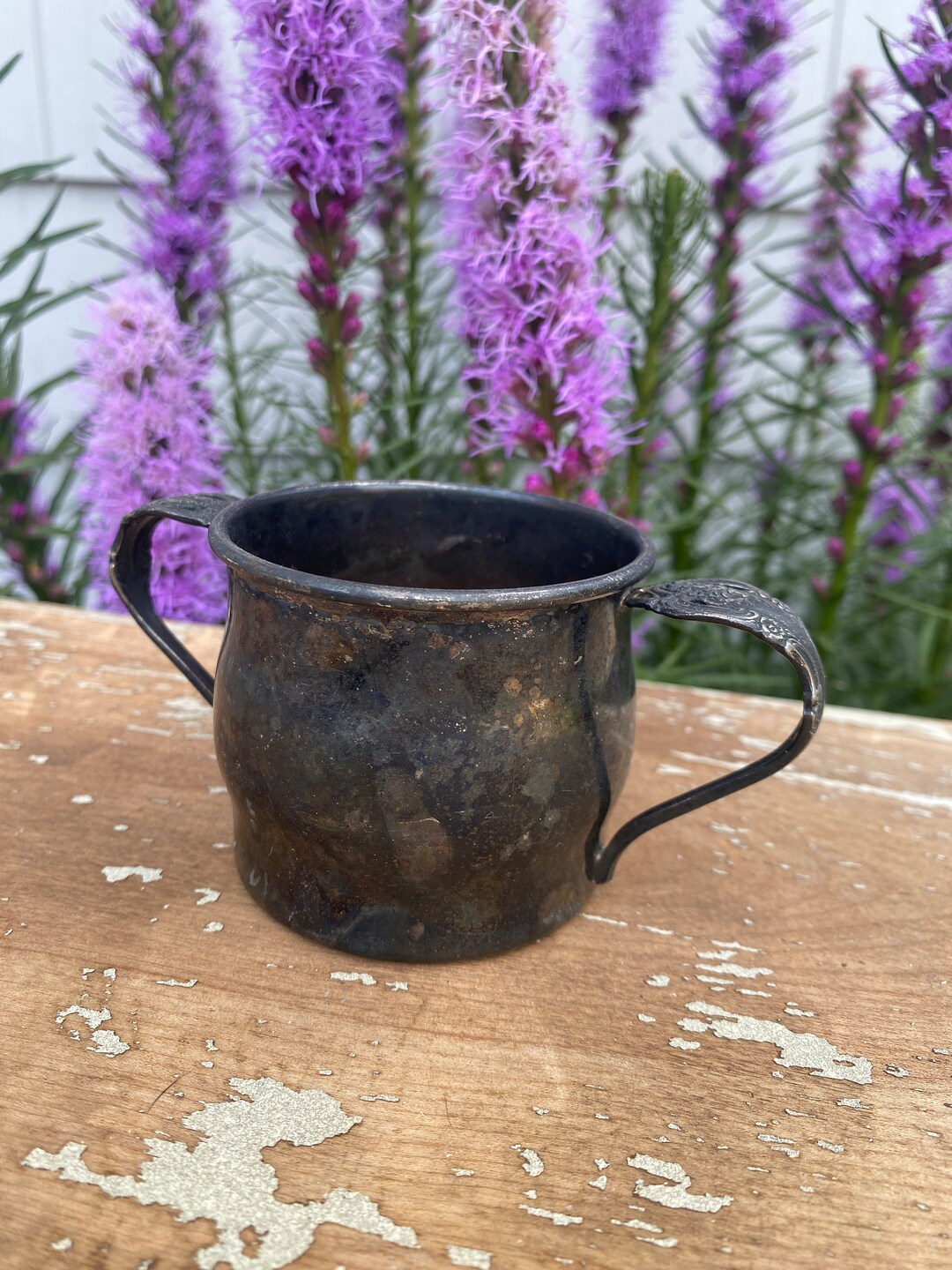 Vintage Oneida Silverplate Patina Double Handled Child's or Baby Cup ...