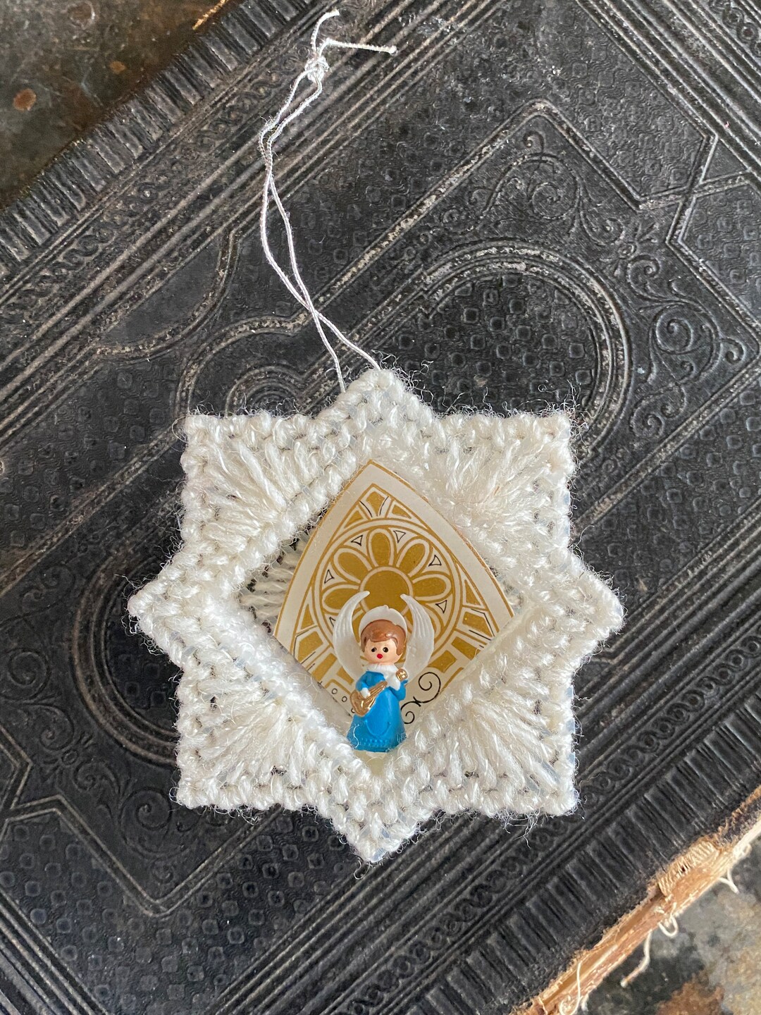 Vintage Handmade Angel Star Ornament Cute Holiday Kitsch Decor ...