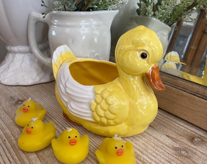 Vintage Ardco Duck Planter and Baby Duck Tea Lights Made in Japan C ...