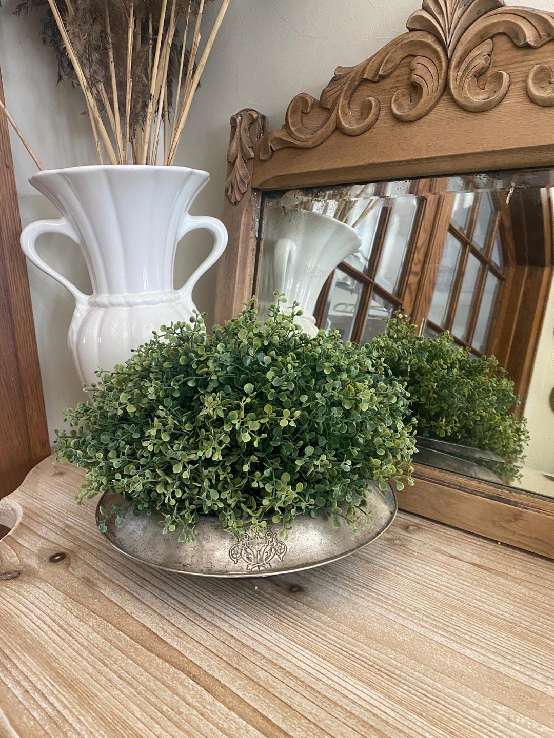 Green Soft Foliage Large Half Sphere Floral Greenery 12 Inches Round ...