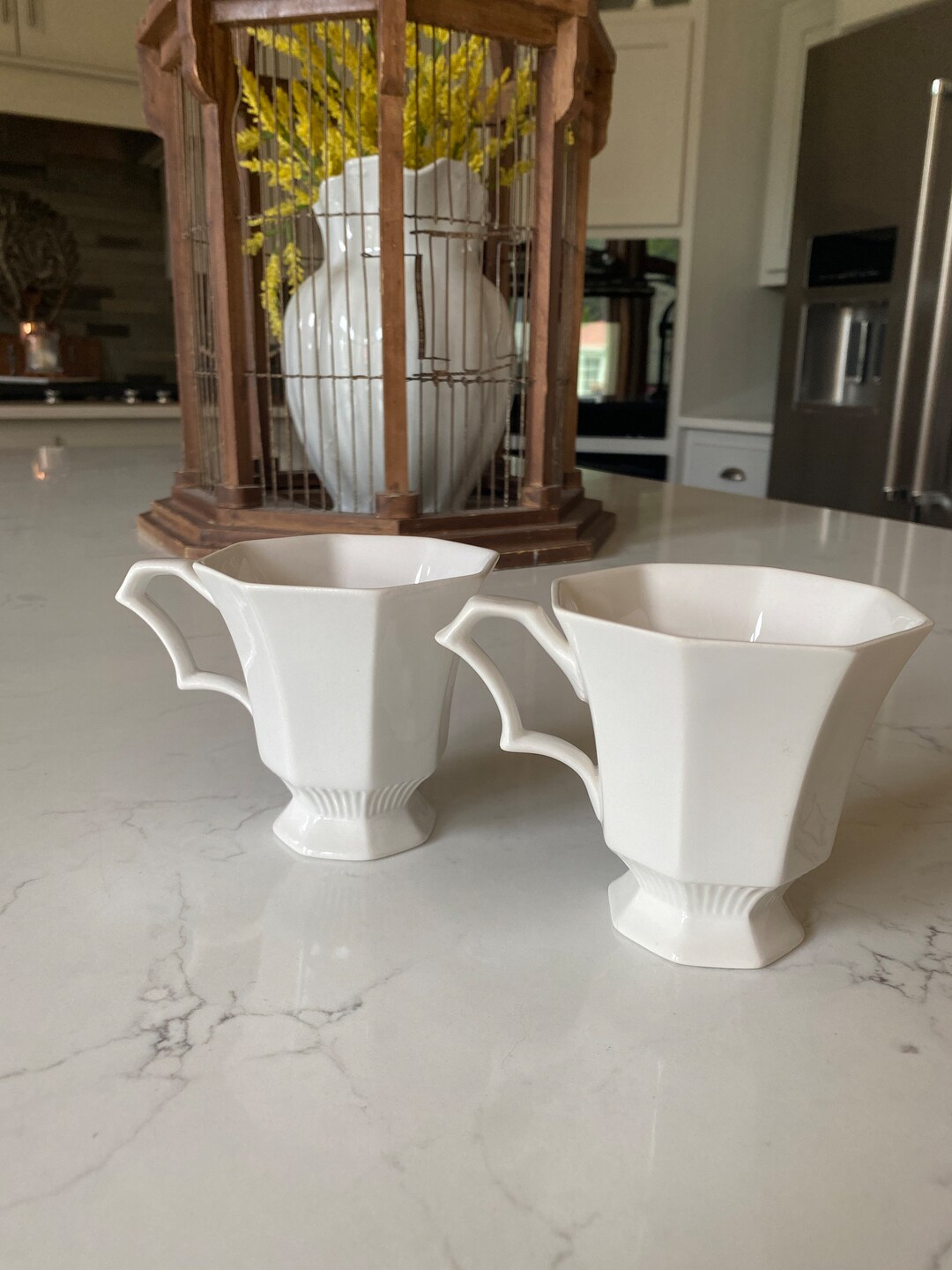 Independence Ironstone Cups and Saucers, Vintage Castelton Japan White ...