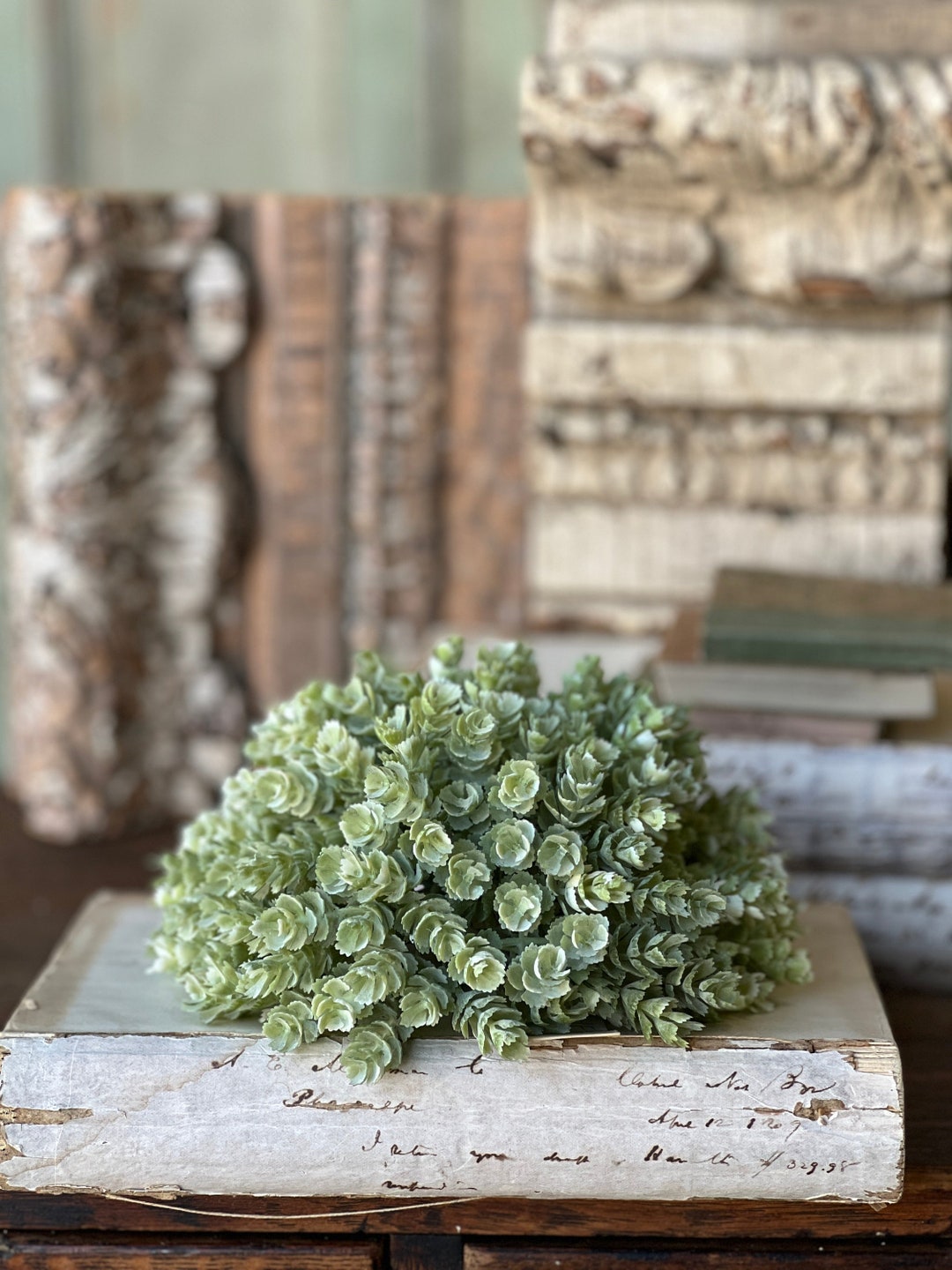 Hazy Hops Variegated Half Sphere 7 Inches Holiday Floral Faux Greenery ...