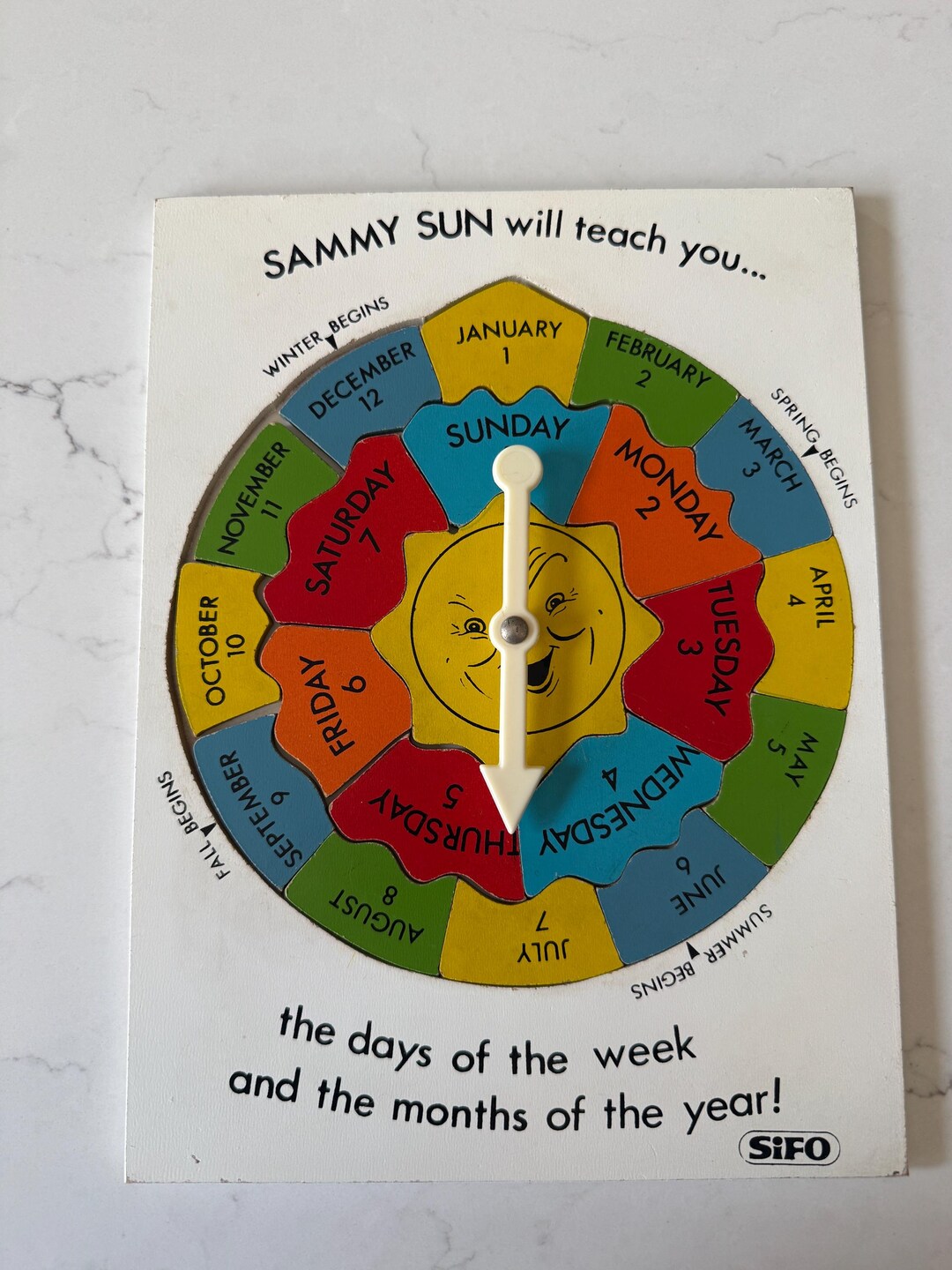 Vintage SIFO Sammy Sun Days and Months Wooden Educational Puzzle Great ...