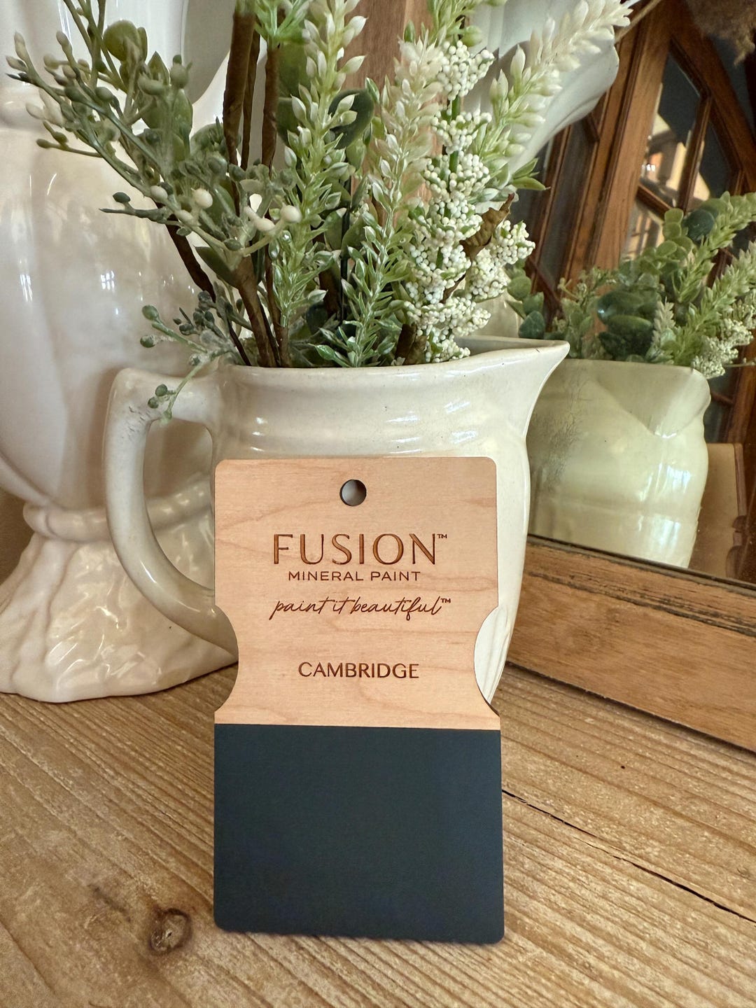 Cambridge Fusion Mineral Paint Sample Board Painted Wood Block Hang Tag ...