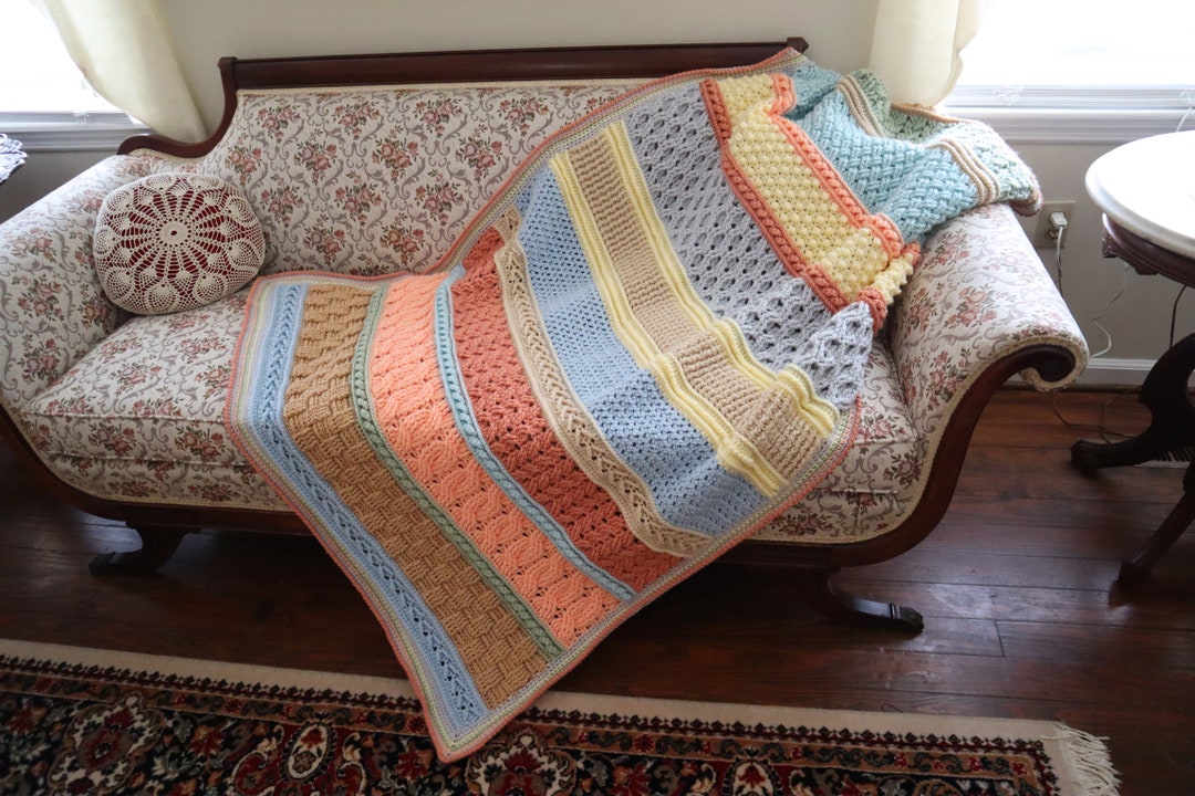 Colorful Cables Throw - Etsy