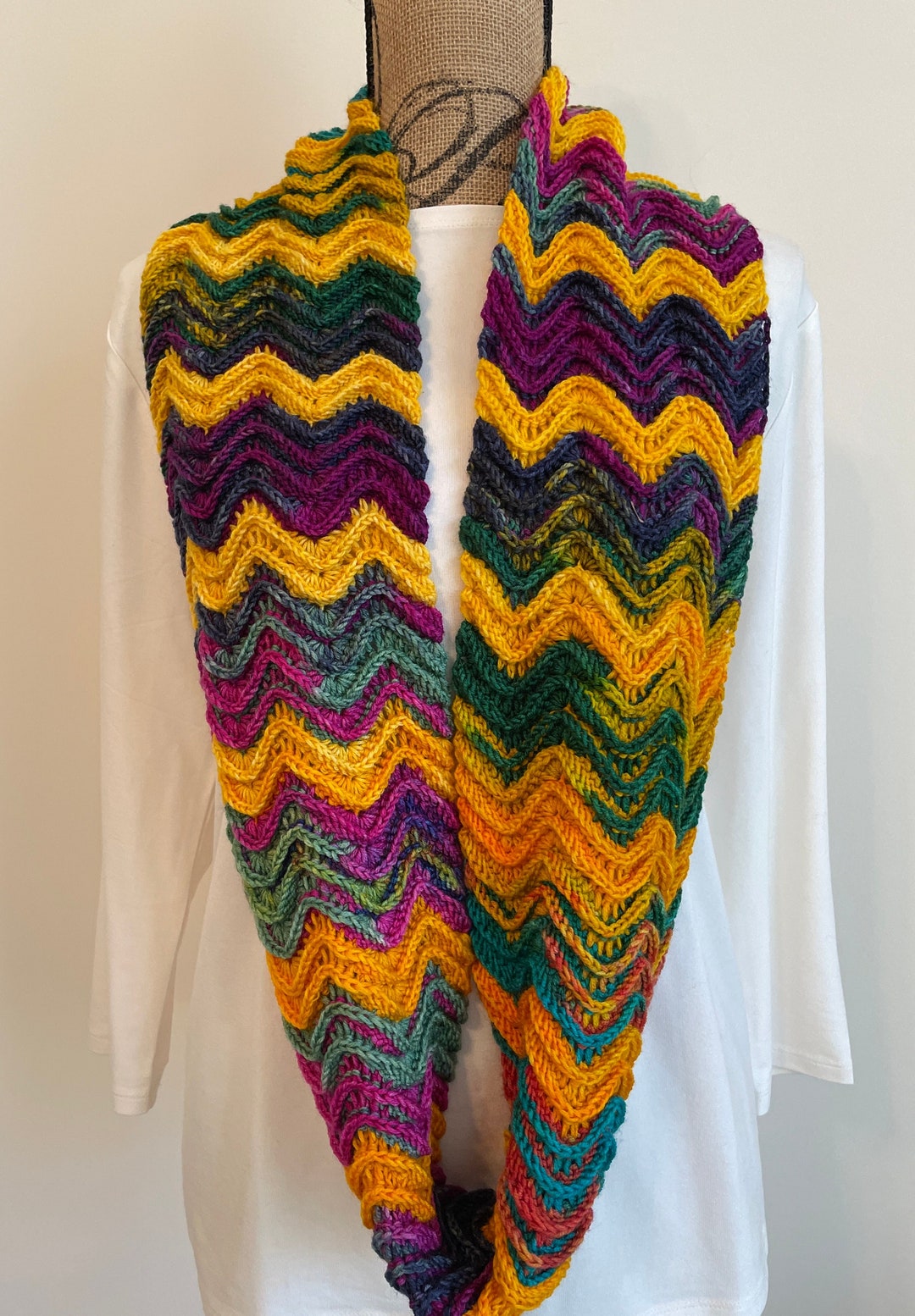 Mediterranean Waves Infinity Scarf - Etsy