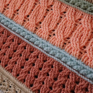 Colorful Cables Throw - Etsy