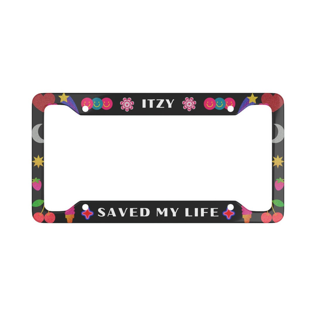 ITZY Y2K Glitter 90s Kpop Black License Plate Frame - Etsy
