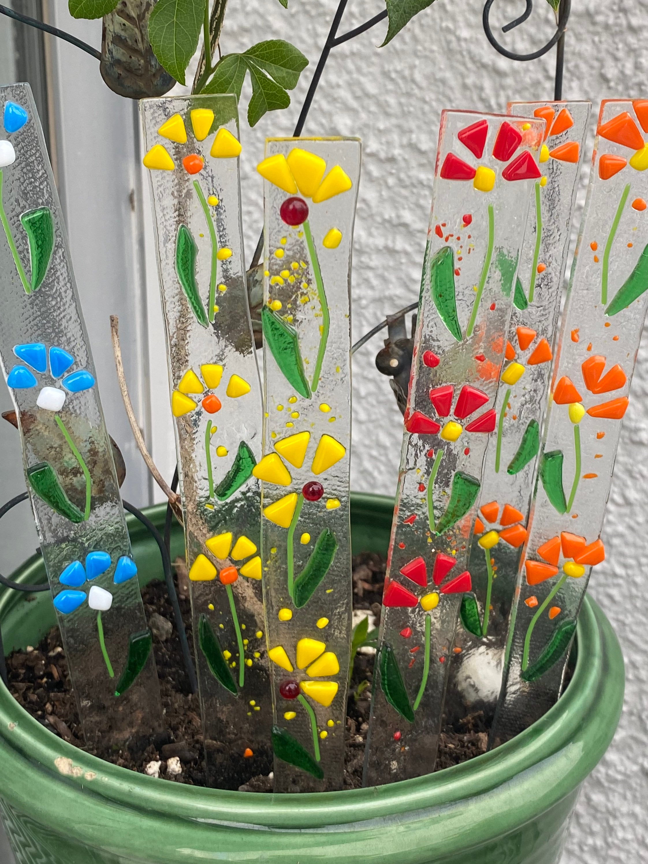 Fused Glass Garden Stakes - Etsy