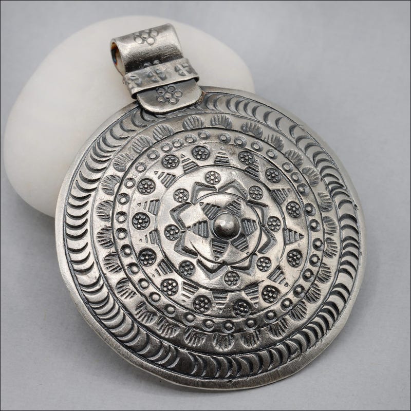 Large Silver Pendant - Etsy