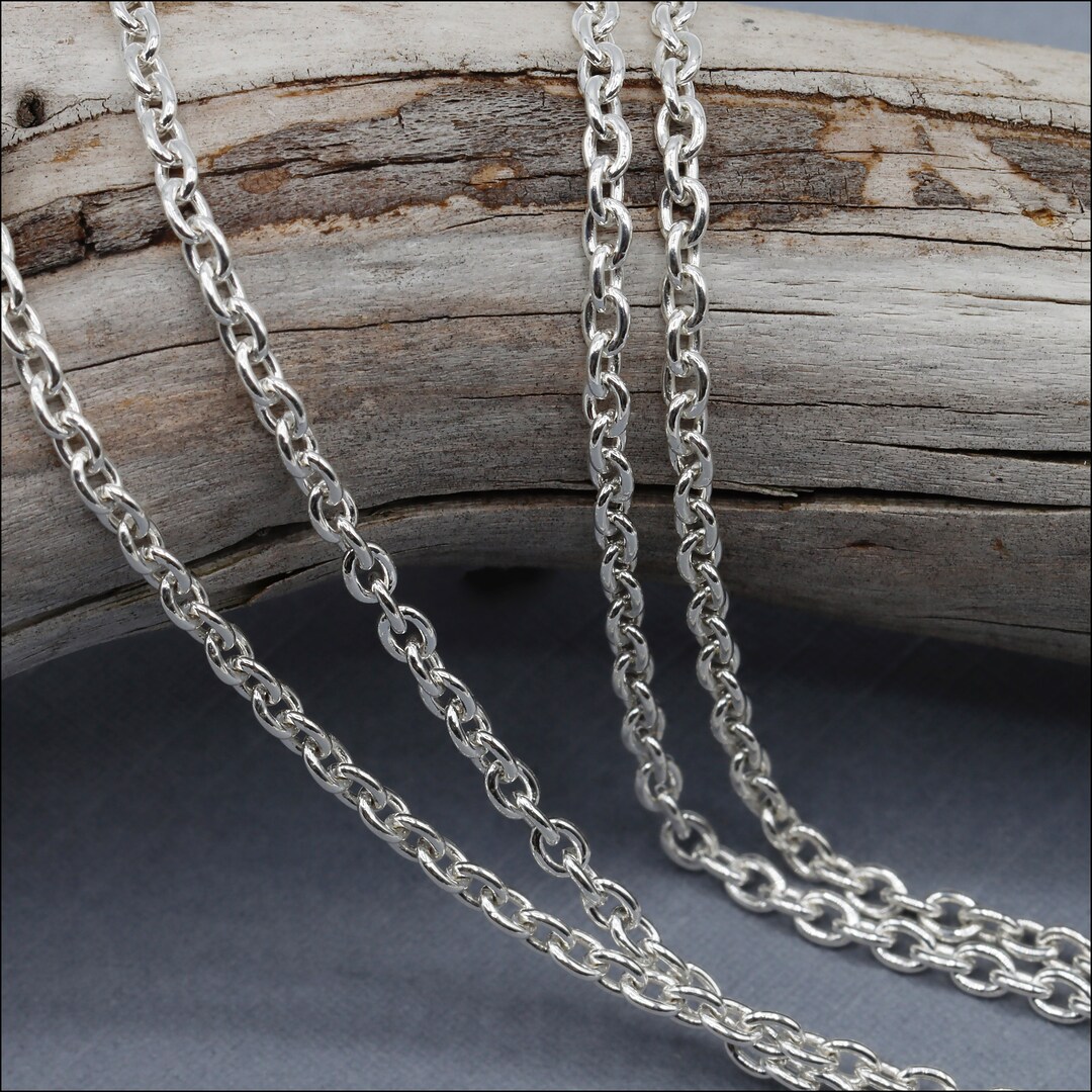 SCH01 ~ Sterling Silver Cable Chain Necklace ~ Package of 1 - Etsy