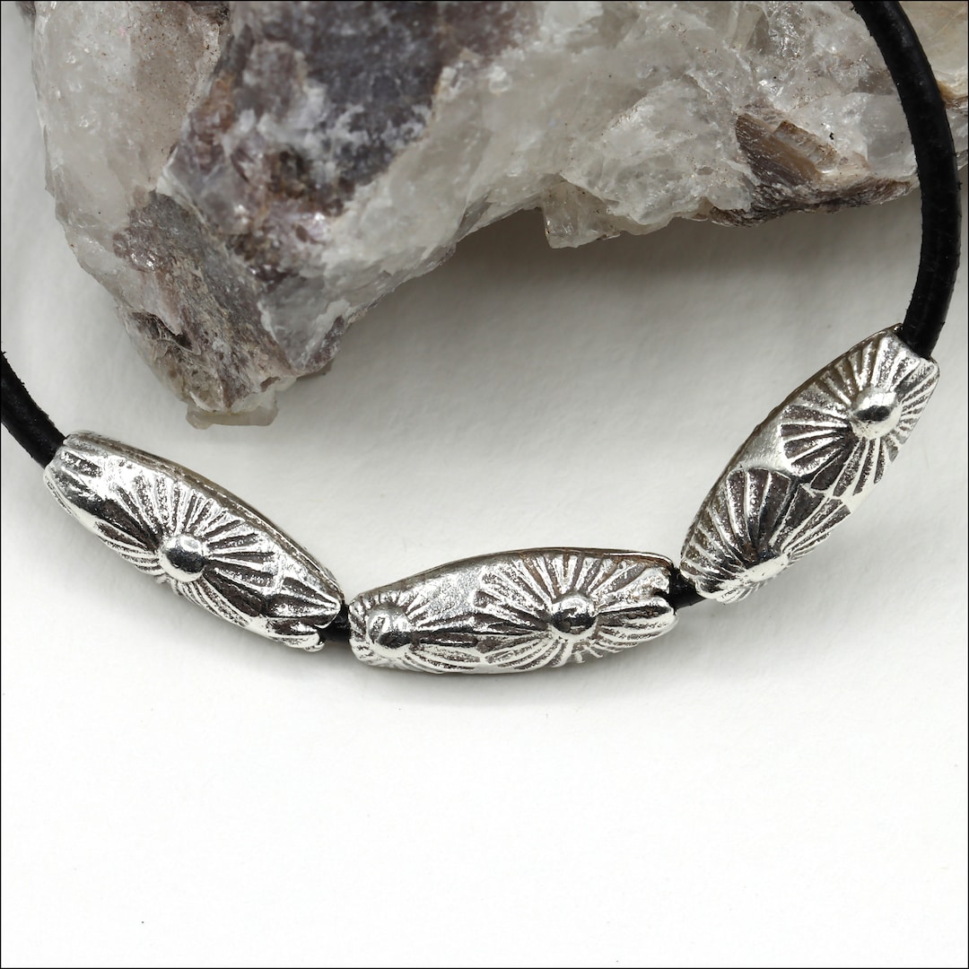 HB123 ~ Hill Tribe Silver Tube Bead, Stamped Tube Beads, 13mm X 5mm ...
