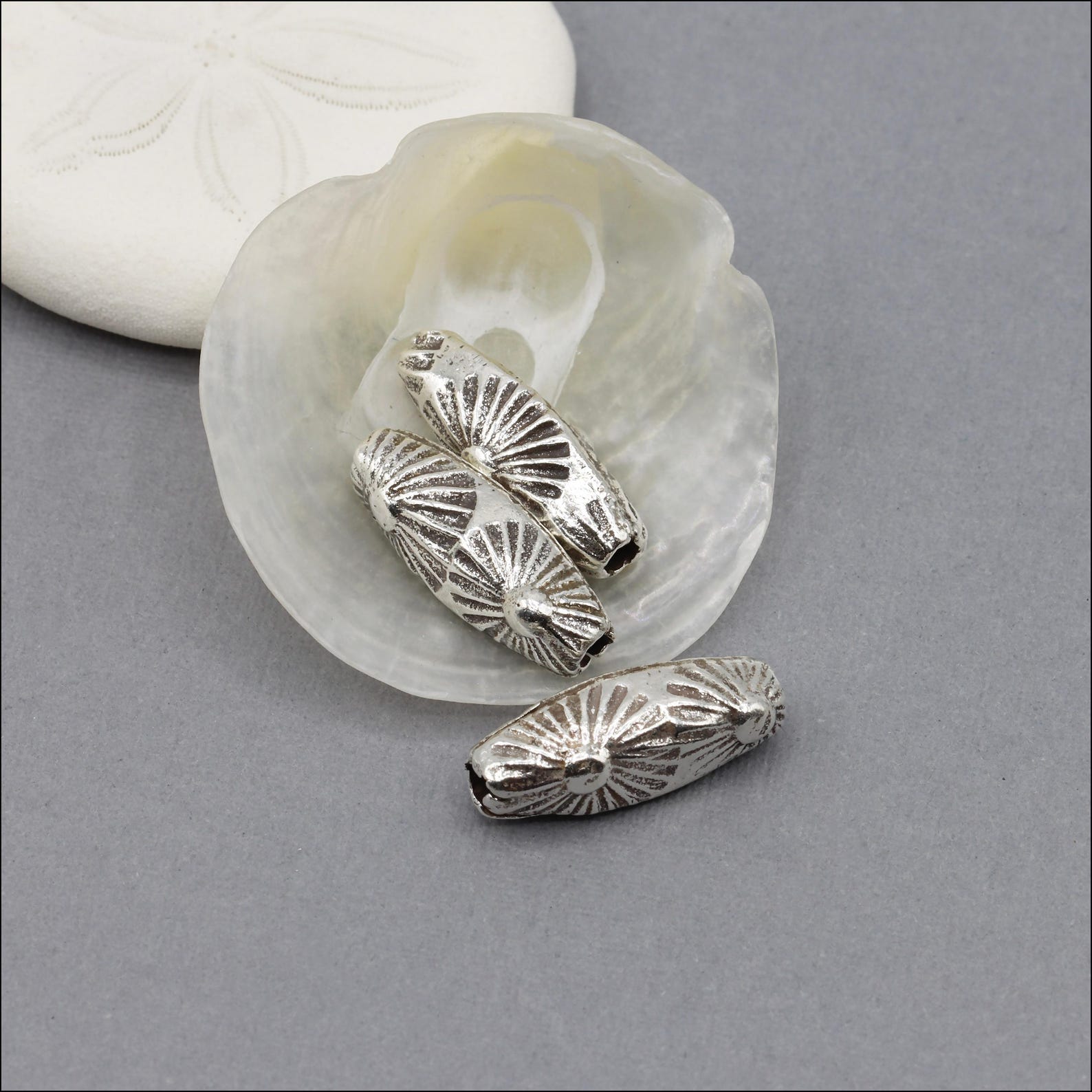 HB123 ~ Hill Tribe Silver Stamped Tube Bead ~ Package of 2 - Etsy