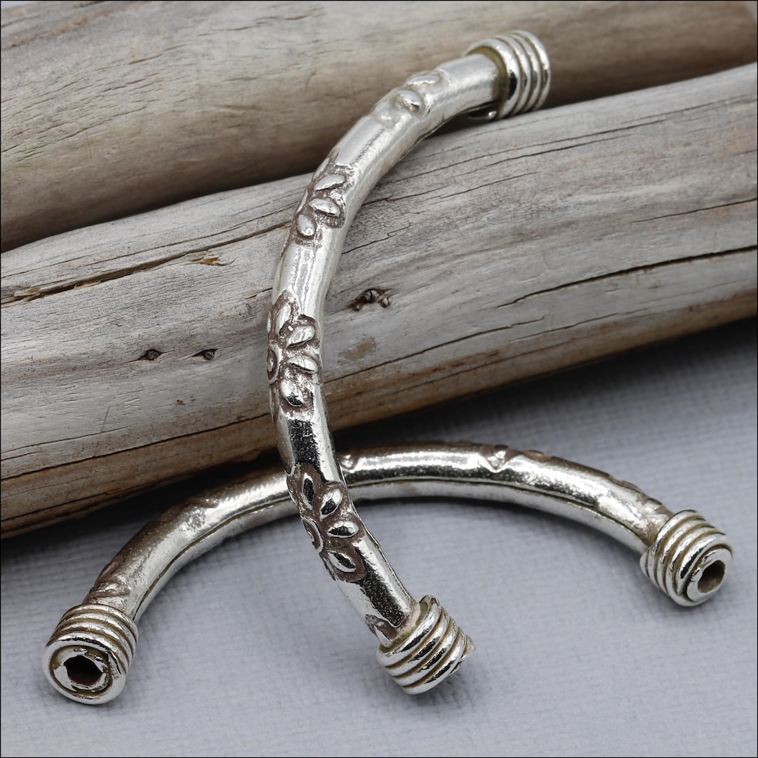 HB134 ~ Hill Tribe Silver Stamped Tube Bead ~ Package of 1 - Etsy