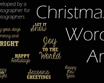 Christmas Overlays, Merry Christmas Word Art, Overlays for ...