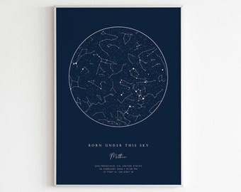 Custom Star Map Birth - Etsy