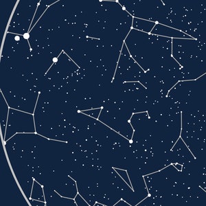 Custom Night Sky Star Map Constellation Chart by Date - Etsy