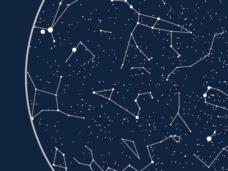 Custom Night Sky Star Map Constellation Chart by Date - Etsy