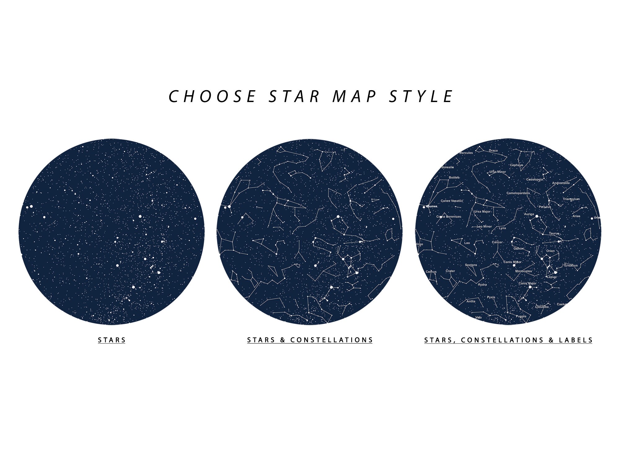 Custom Night Sky Star Map Constellation Chart by Date | Etsy