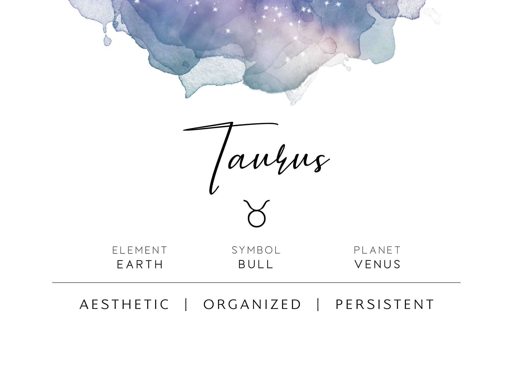 Taurus Birthday Gift Zodiac Sign Printable Wall Art - Etsy