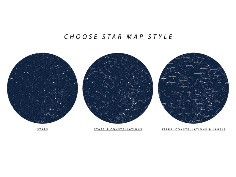 Custom Star Map Constellation Chart by Date Location for | Etsy