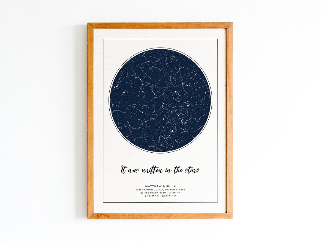 Night Sky the Day We Married Custom Star Map Digital Download Print ...