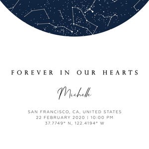 Custom Star Map Personalized Memorial Sympathy for Loss Remembrance ...