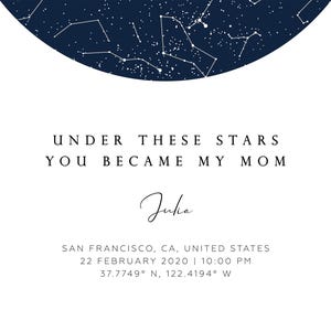 The Day You Became My Mom Custom Star Map Night Sky, Personalized ...