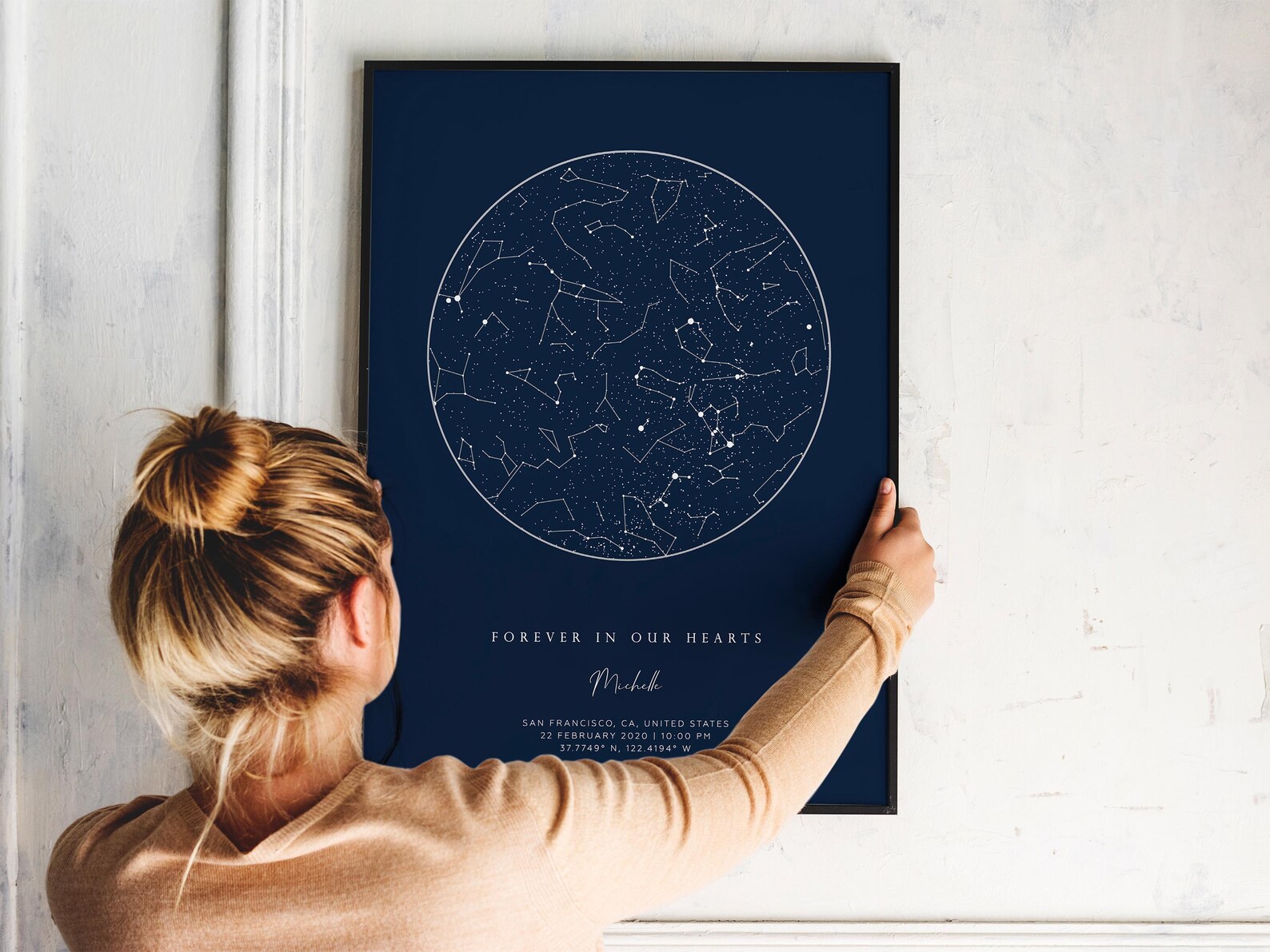 Custom Star Map Personalized Memorial Sympathy for Loss Remembrance ...