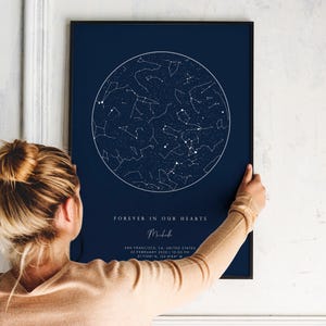 Custom Star Map Personalized Memorial Sympathy for Loss Remembrance ...
