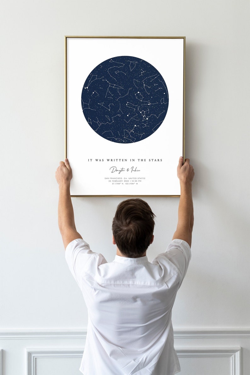 Custom Night Sky Star Chart Constellation Map Print: Last Minute ...