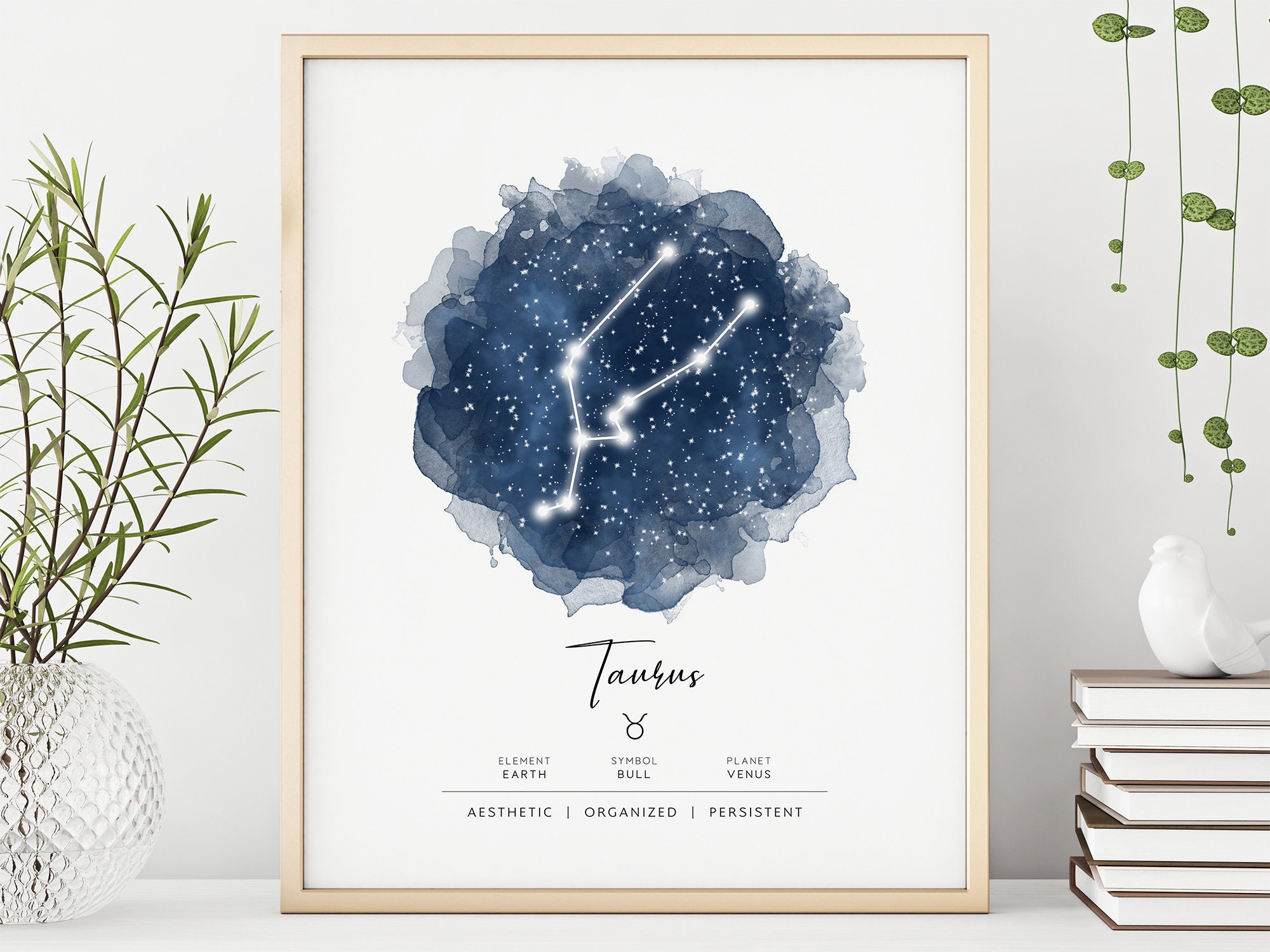 Taurus Birthday Gift Zodiac Sign Printable Wall Art - Etsy