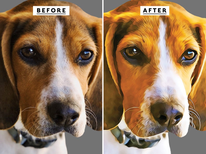 Custom Pet Portrait From Photo Digital Download Personalized | Etsy