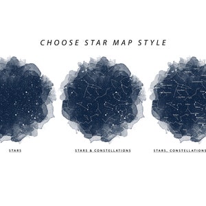 Custom Night Sky Star Constellation Map Print Last Minute | Etsy