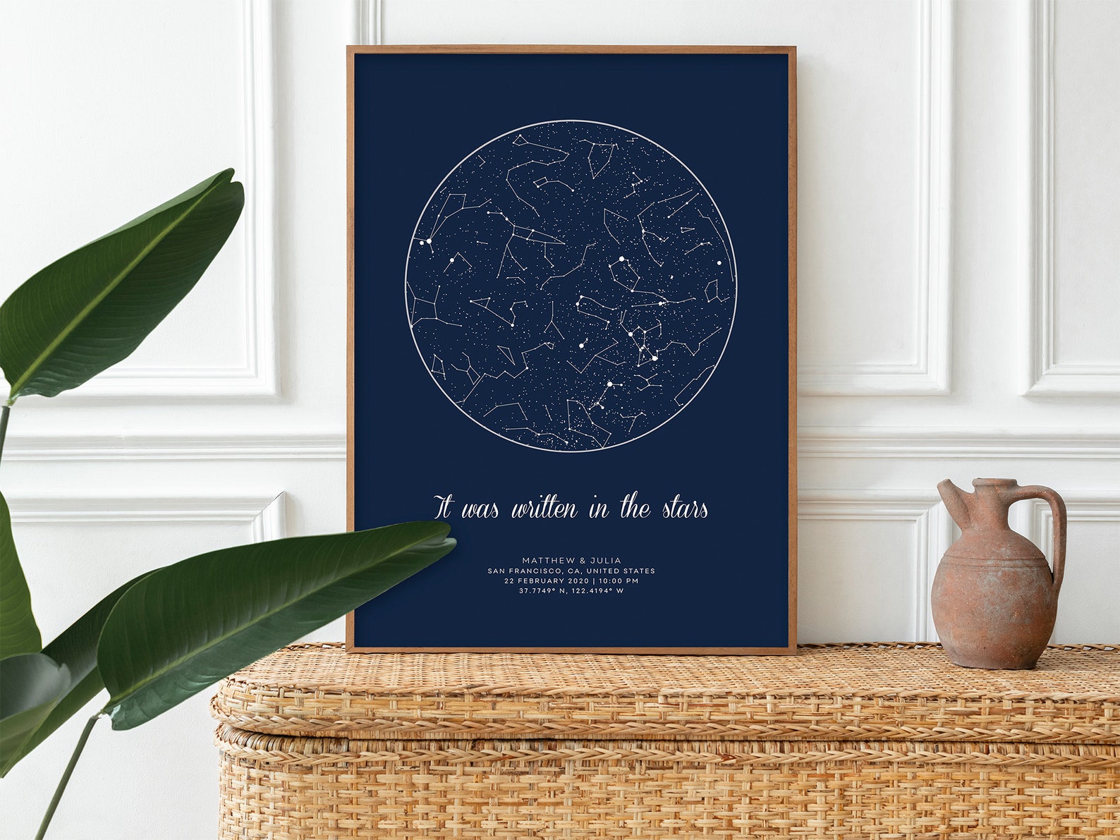 Custom Night Sky Star Map Constellation Chart by Date | Etsy