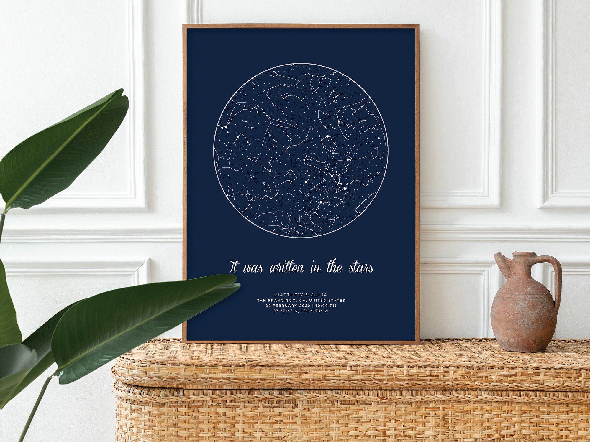 Custom Night Sky Star Map Constellation Chart by Date | Etsy