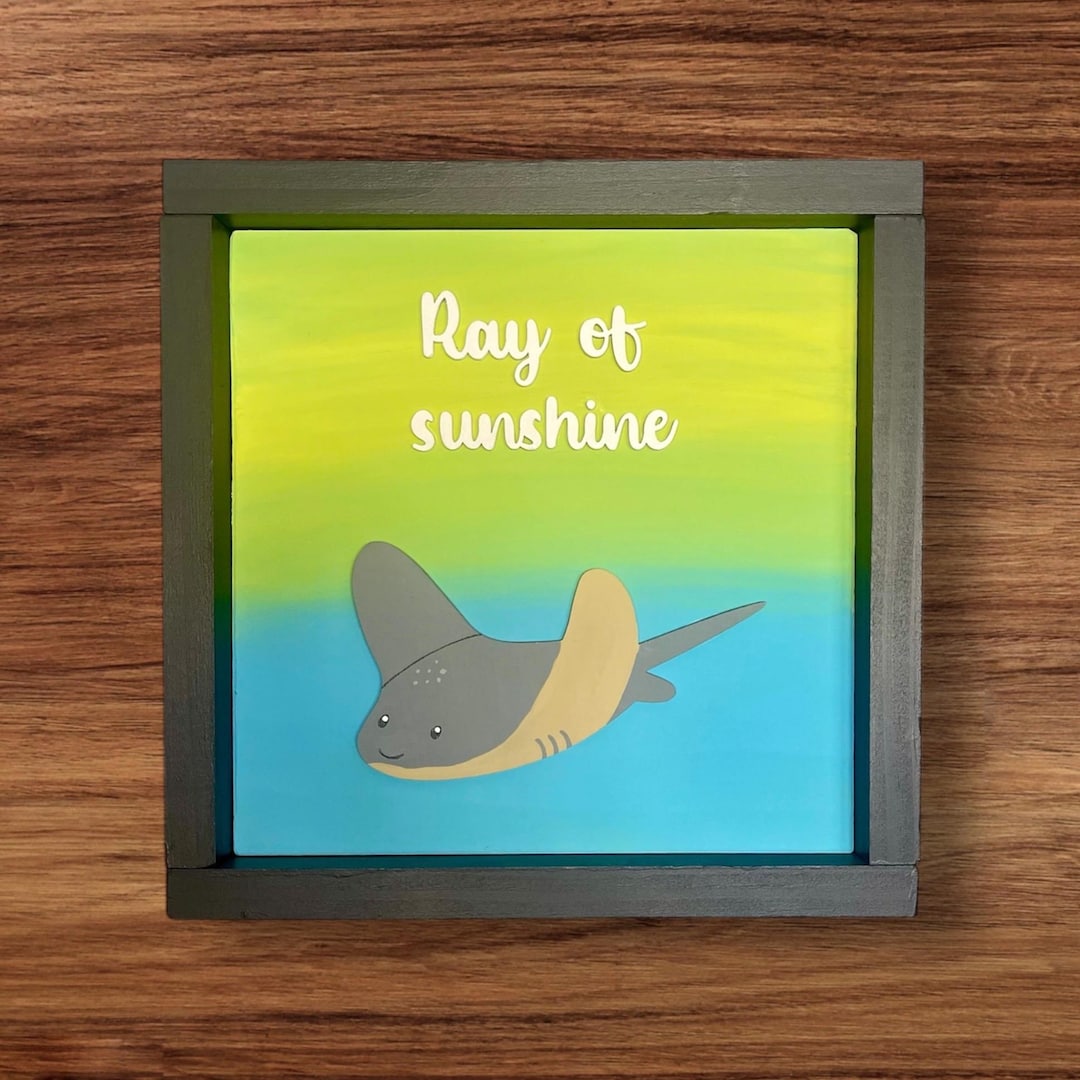 Handmade 3-D Stingray Wooden Sign | Hand-painted Ocean Decor - Ray of ...