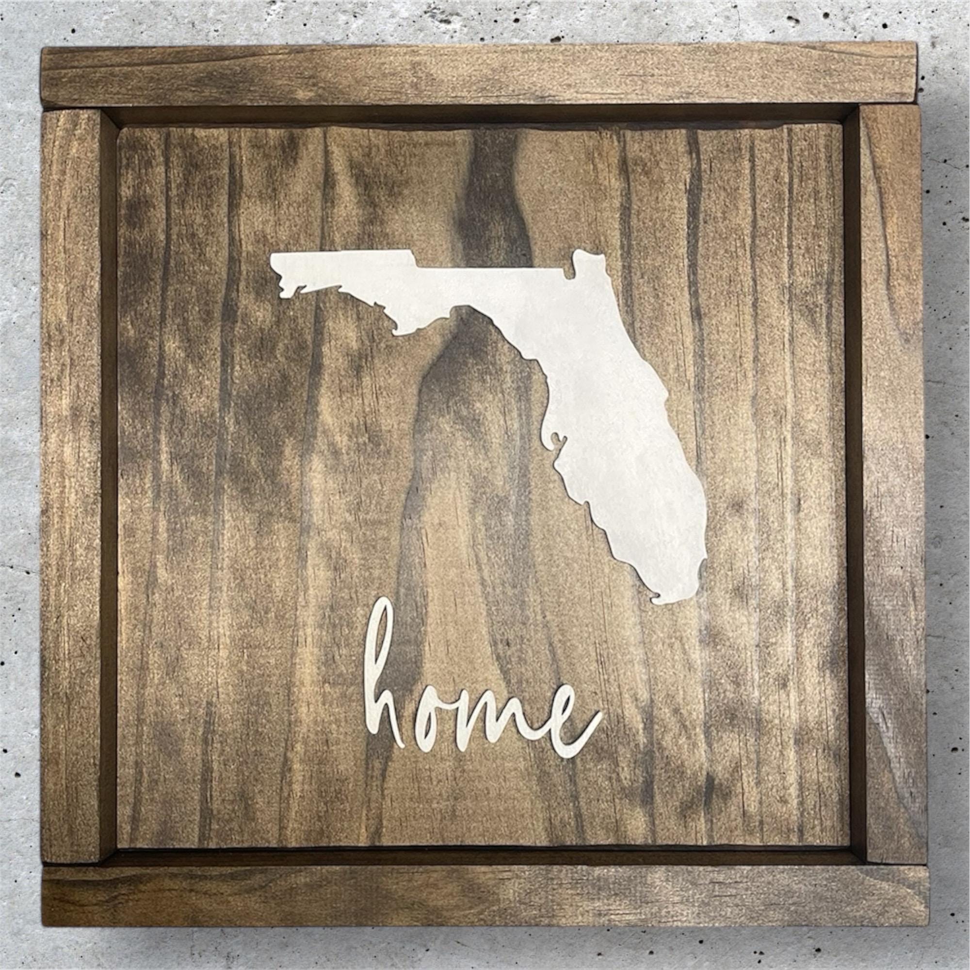 Handmade Rustic Florida Home Sign: 3D Wooden Wall Decor - Etsy