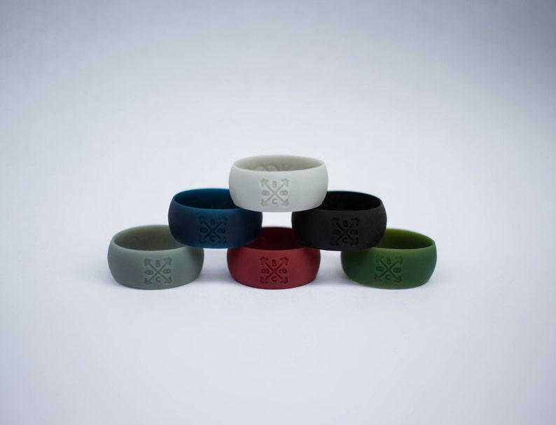 Wide Silicone Wedding Ring - Light Grey Silicone Wedding Band - Active ...