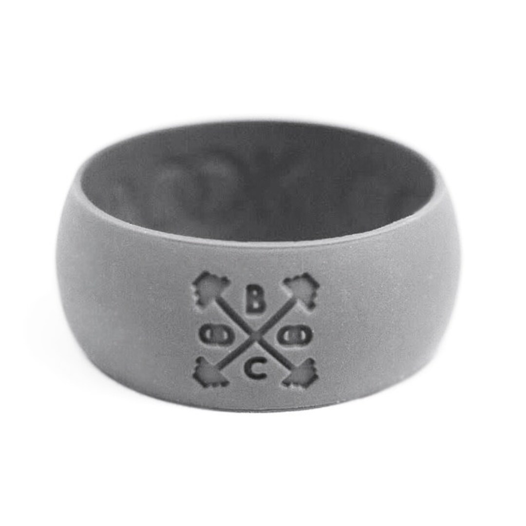 Wide Silicone Wedding Ring - Light Grey Silicone Wedding Band - Active ...