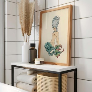 Vintage French Mermaid Art | Antique Nude Woman | Seductive Baroque ...