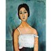 Portrait of Brunette Woman Christina by Amedeo Modigliani Expressionist ...